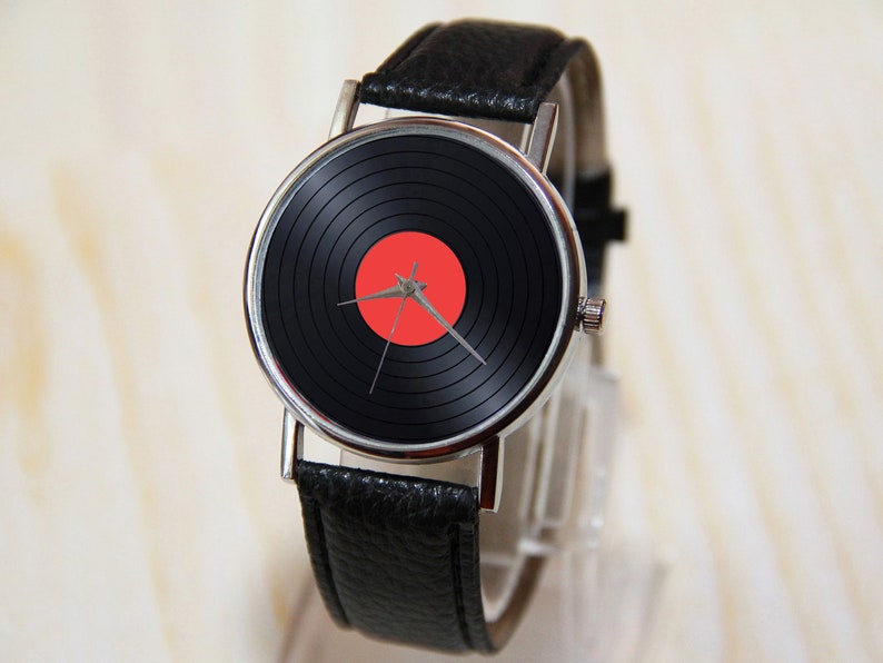 Wrist Watch Vinyl Record, Retro Vinyl Record Watch, Leather Watches ...