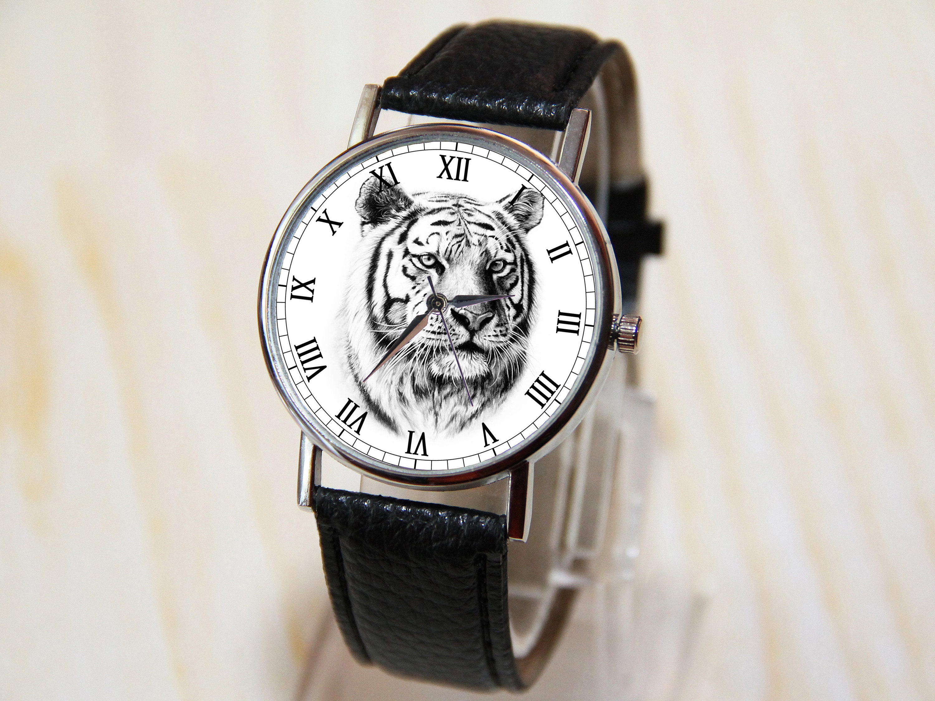 Tiger Wristwatch Men's Watch Women's Watch Black - Etsy