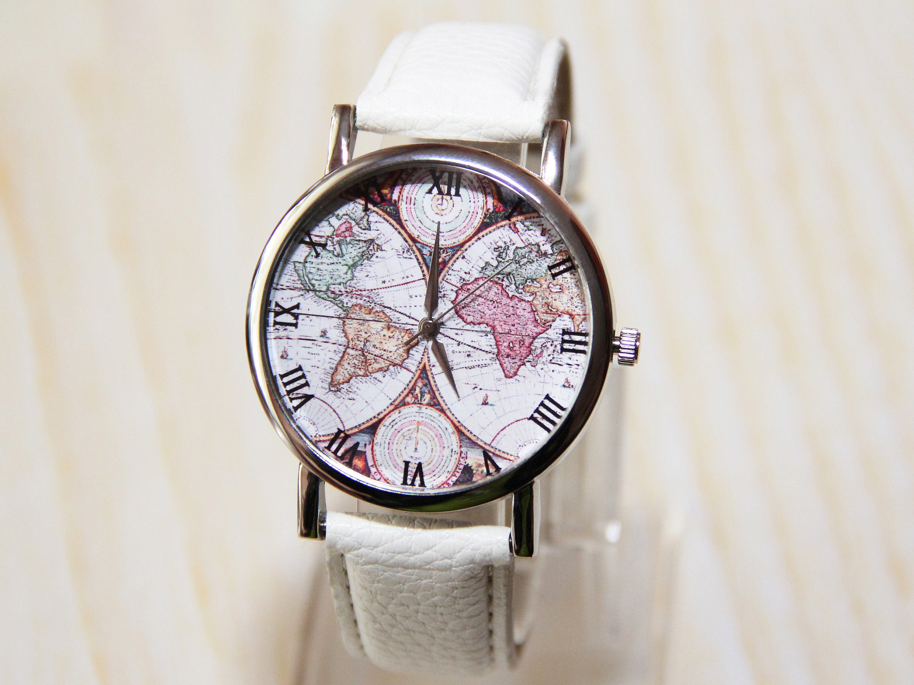 Аntique map watch men's watches women's watch | Etsy