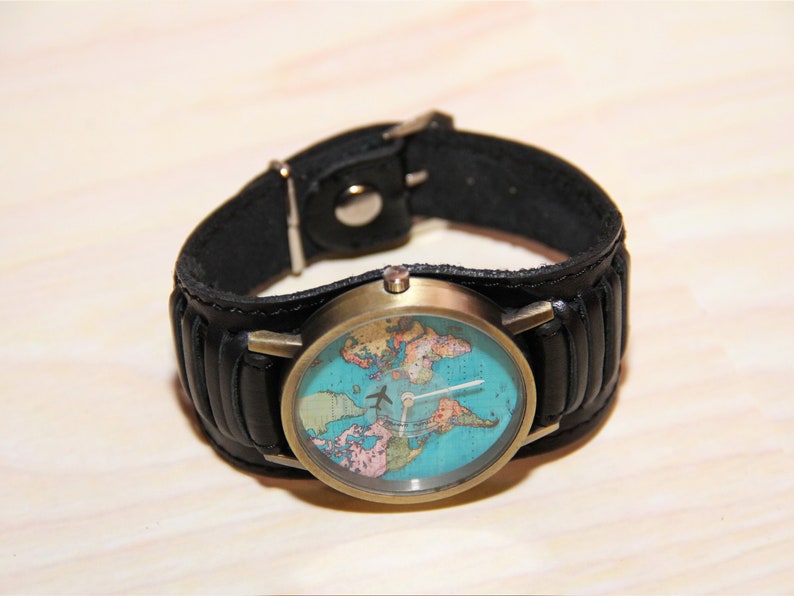 Wristwatches Aircraft Watch World Map Men's - Etsy