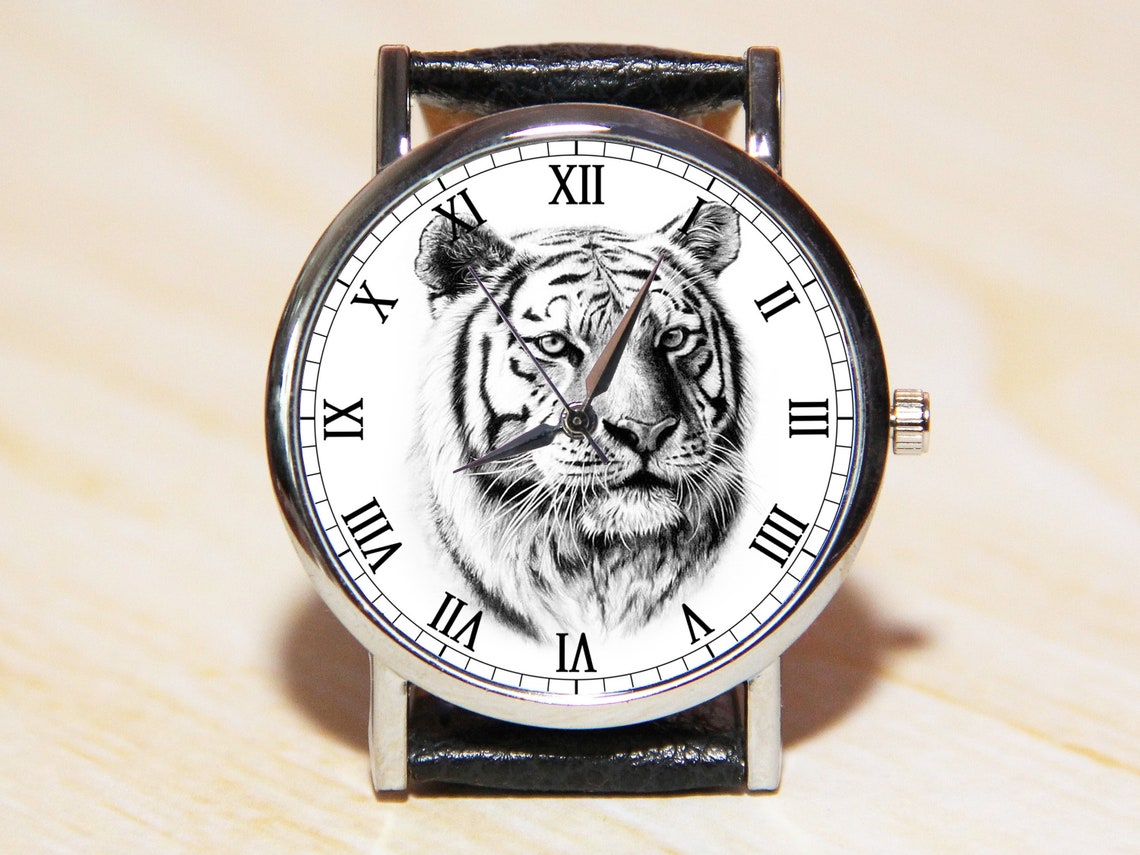 Tiger Wristwatch Men's Watch Women's Watch Black - Etsy