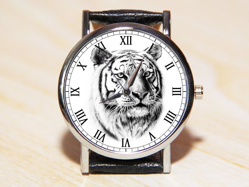 Tiger Wristwatch Men's Watch Women's Watch Black - Etsy