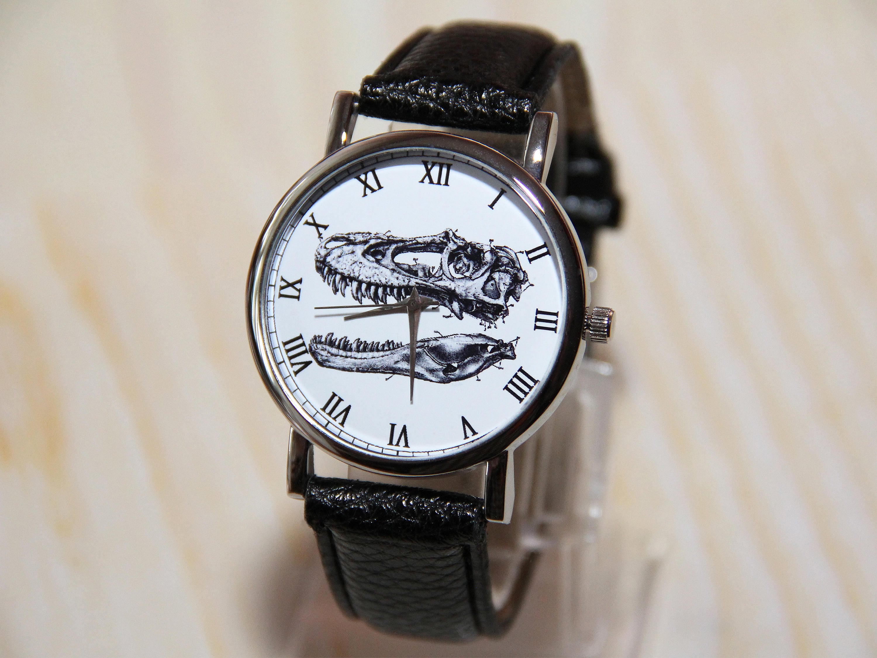 Dinosaur Skeleton Watch, Wristwatch Dinosaur Head Skeleton, Unique ...