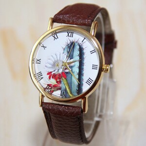 Wrist Watch Cactus, Watch Blooming Cactus, Ladies Watch, Watch Flowers ...