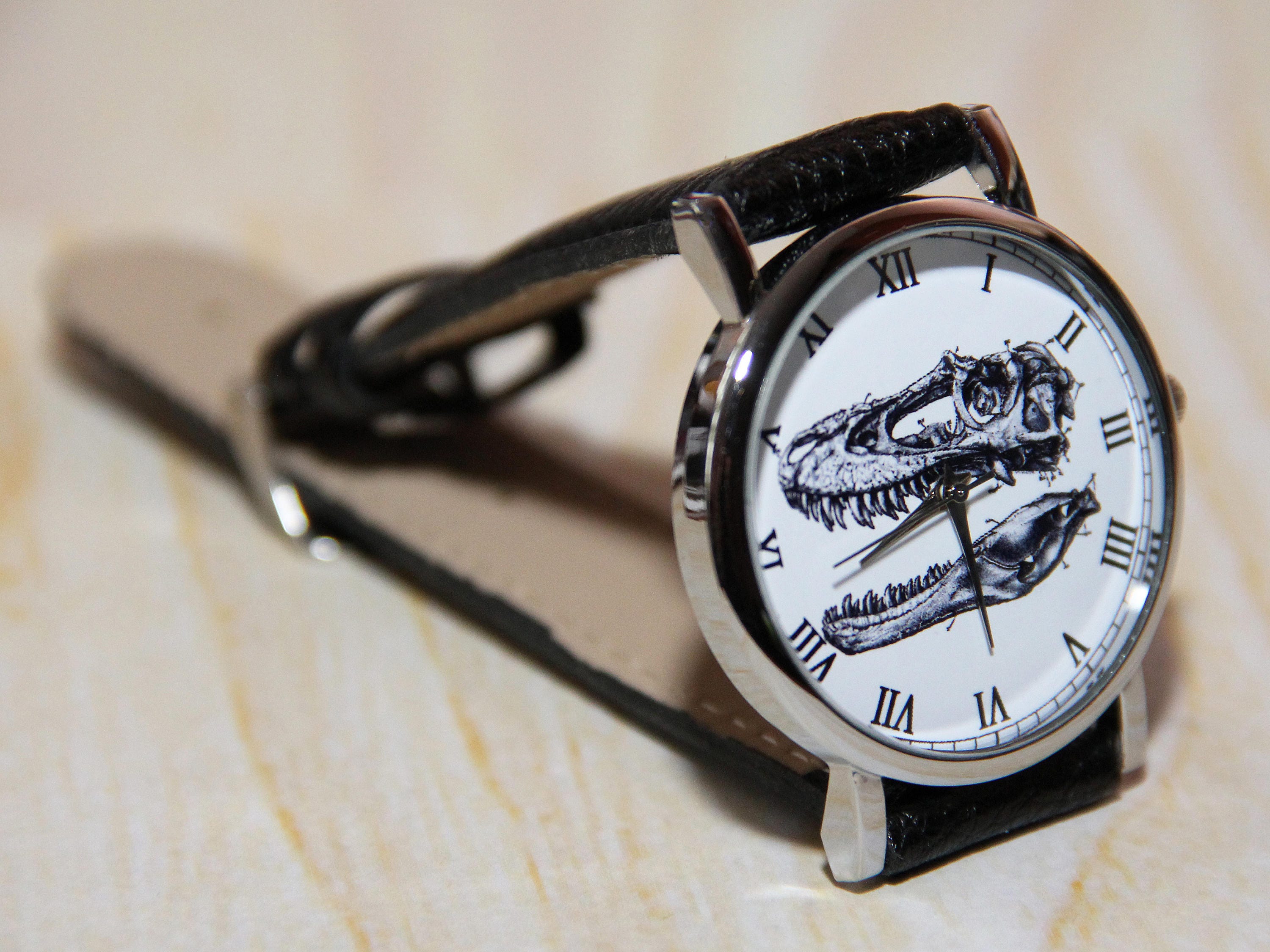 Dinosaur Skeleton Watch, Wristwatch Dinosaur Head Skeleton, Unique ...