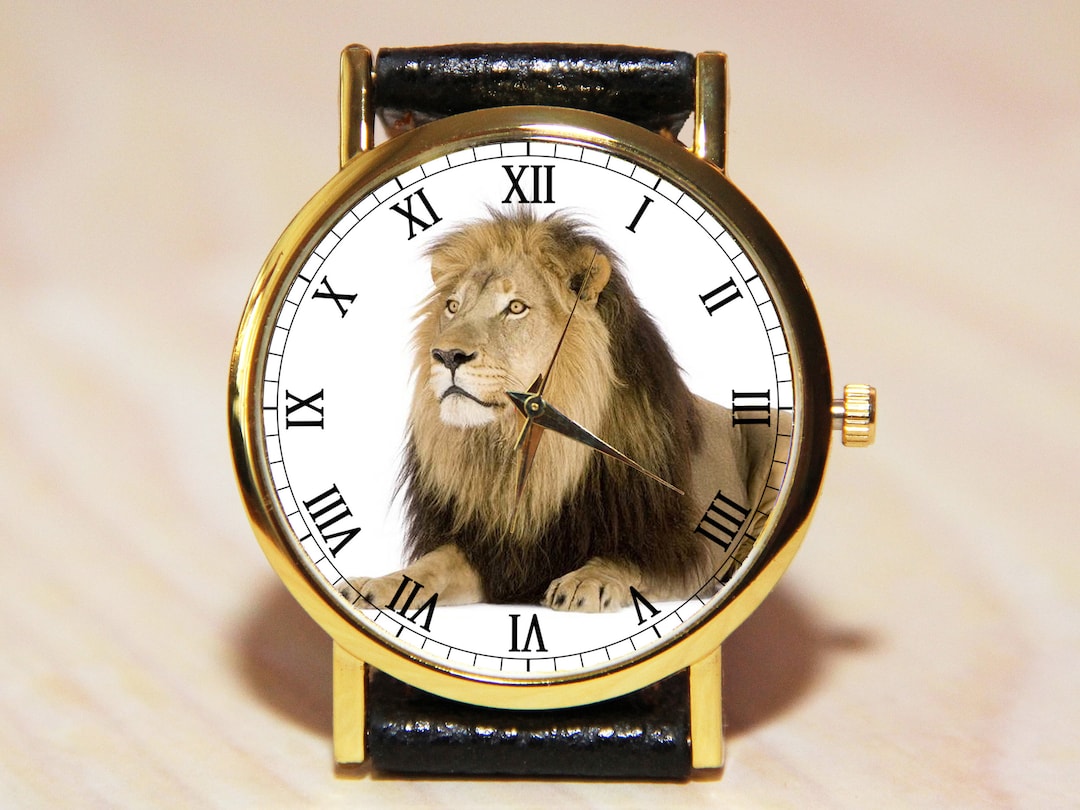 Lion Wrist Watch, Men's Watch, Women's Watch, Animal Watch, Leather ...