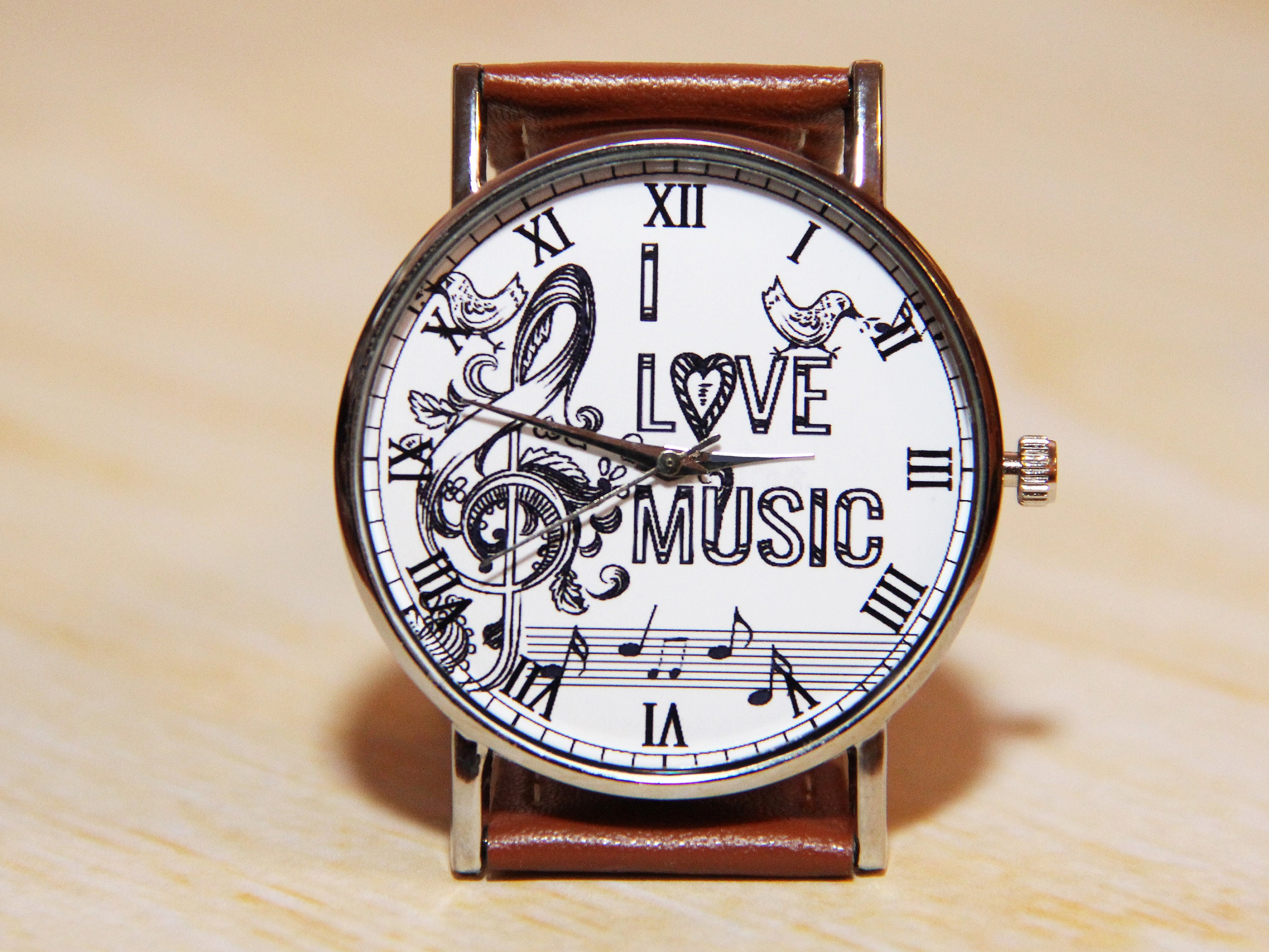 Wrist watch I love music watch for musician watch music | Etsy