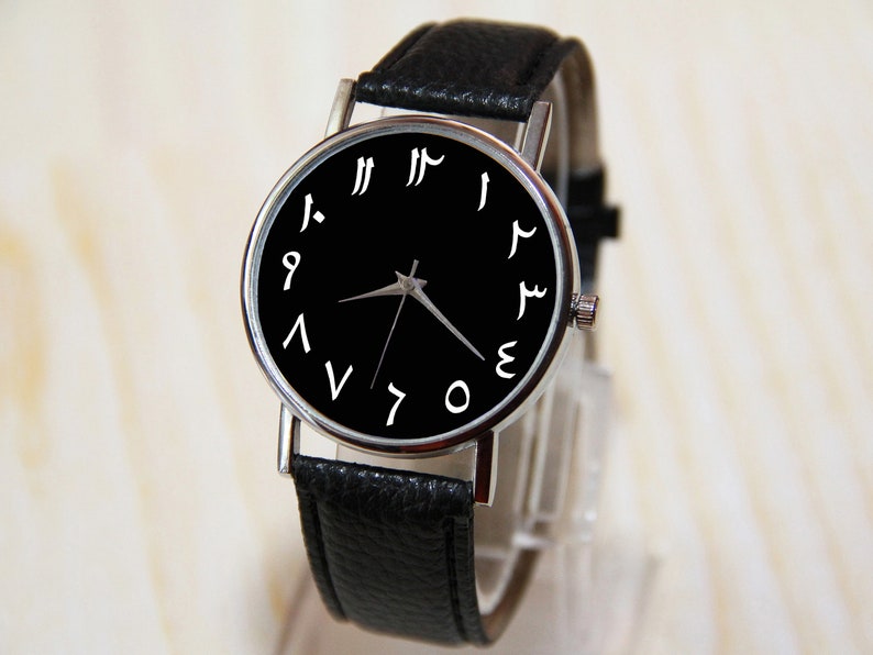 Arabic Watch Persian Numbers Watch Leather Watch Men's | Etsy