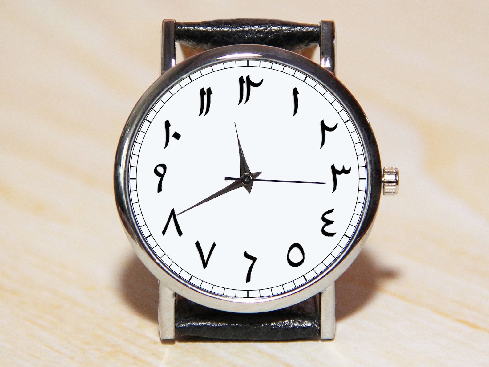 Arabische Uhr, persische Zahlen Uhr, Lederuhr, Herrenuhr, Geschenkideen ...