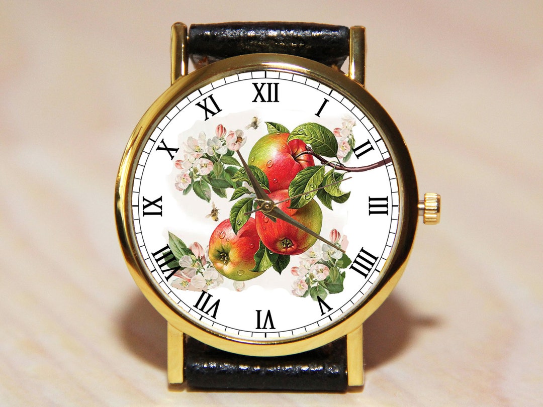 Wristwatch Apples, Watch Fruit, Women's Watch, Wristwatch, Leather ...