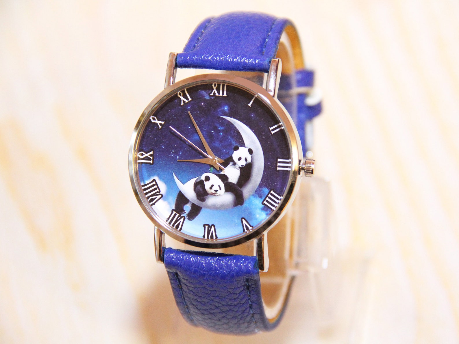 Watch pandas on the moon panda watch moon watches | Etsy