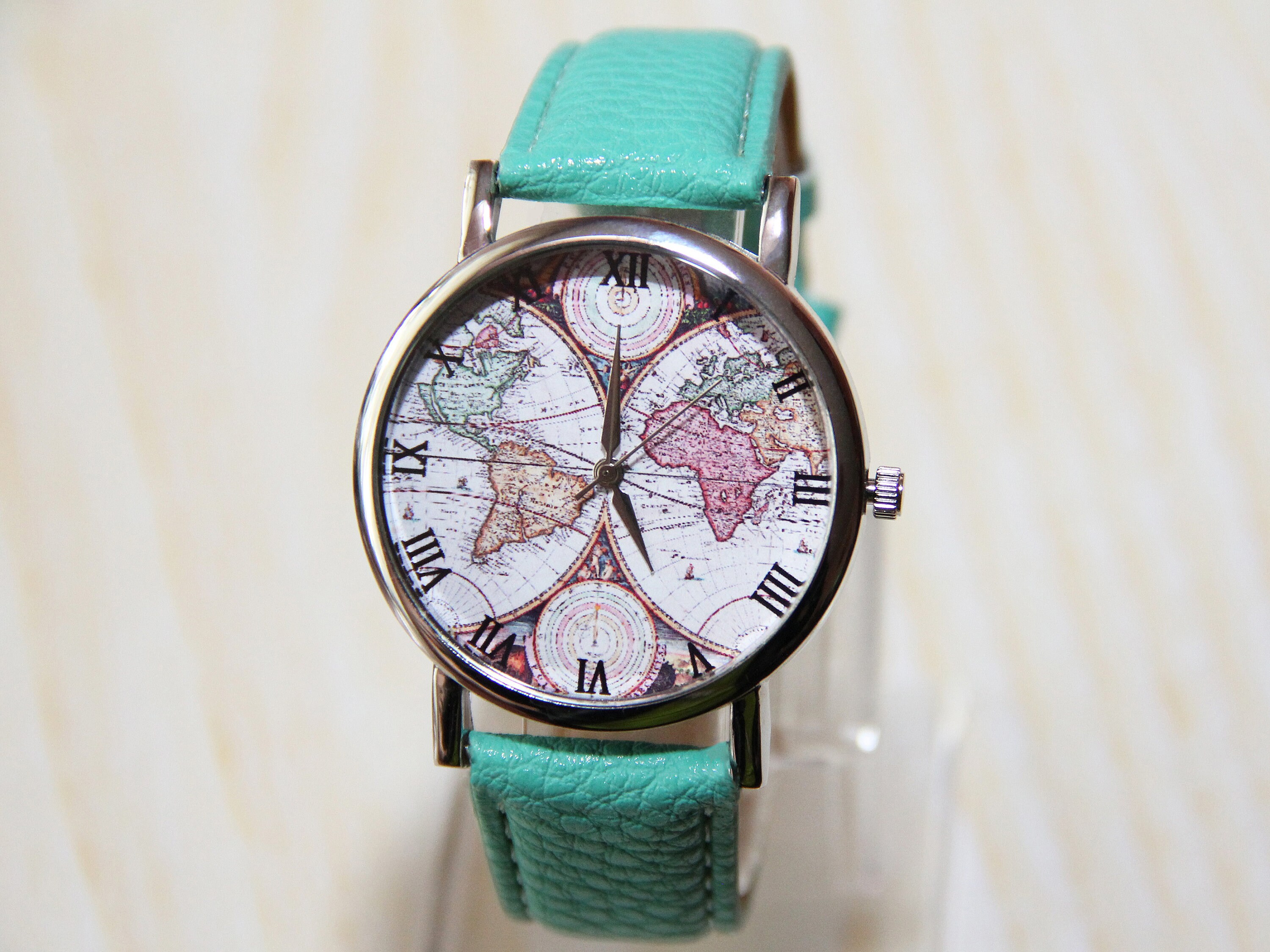 Аntique map watch men's watches women's watch | Etsy