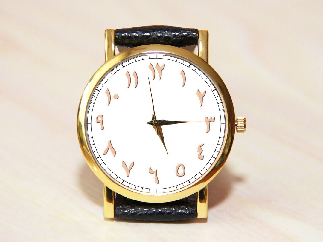Arabic Watch, Persian Numbers Watch, Leather Watch, Minimalist Watch ...