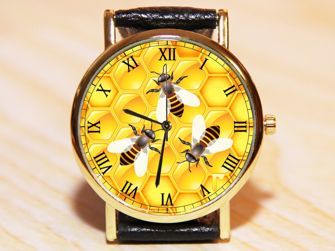 Bee Watches, Honey Watches, Honeycomb Watches, Yellow Watches, Leather ...