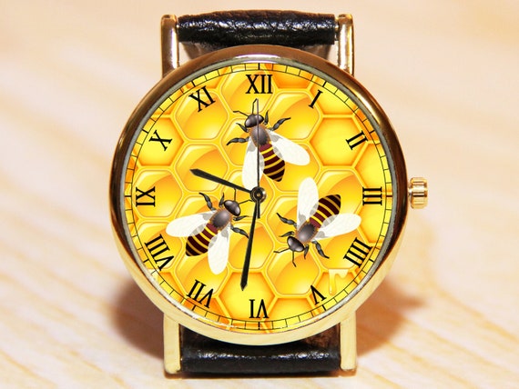Bee Watches Honey Watches Honeycomb Watches Yellow Watches - Etsy