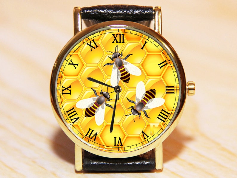 Bee Watches Honey Watches Honeycomb Watches Yellow Watches - Etsy