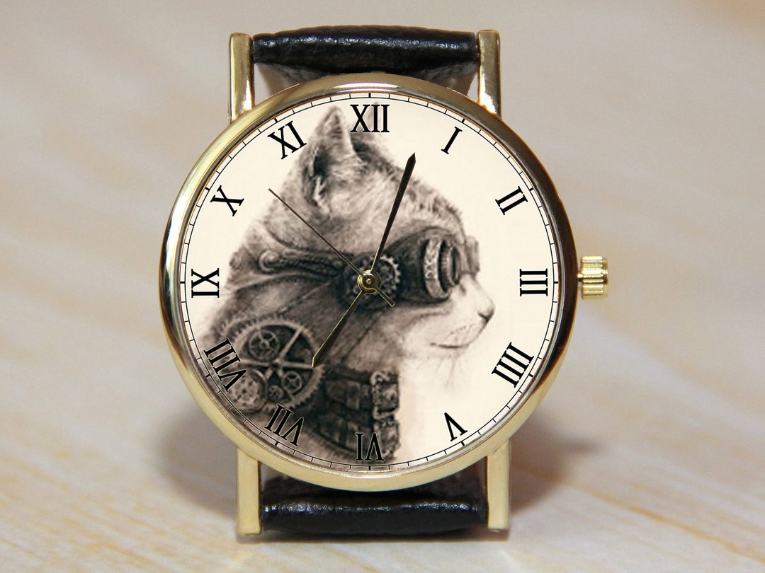 Wrist Watch Cat, Watch Cat Flyer, Men's Watch, Cat Mechanic Watch, Cat ...