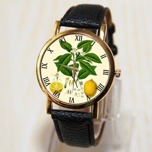 Lemon Leather Watch Lemon Fruit Ladies Watch Unisex Watch - Etsy