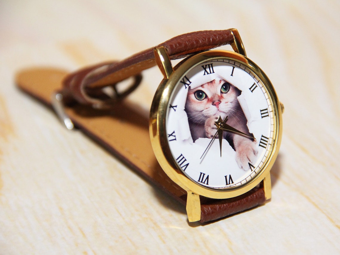 Watch Kitten , Ladies Watch, Children's Clock, Cat Watch, Watch Gift ...