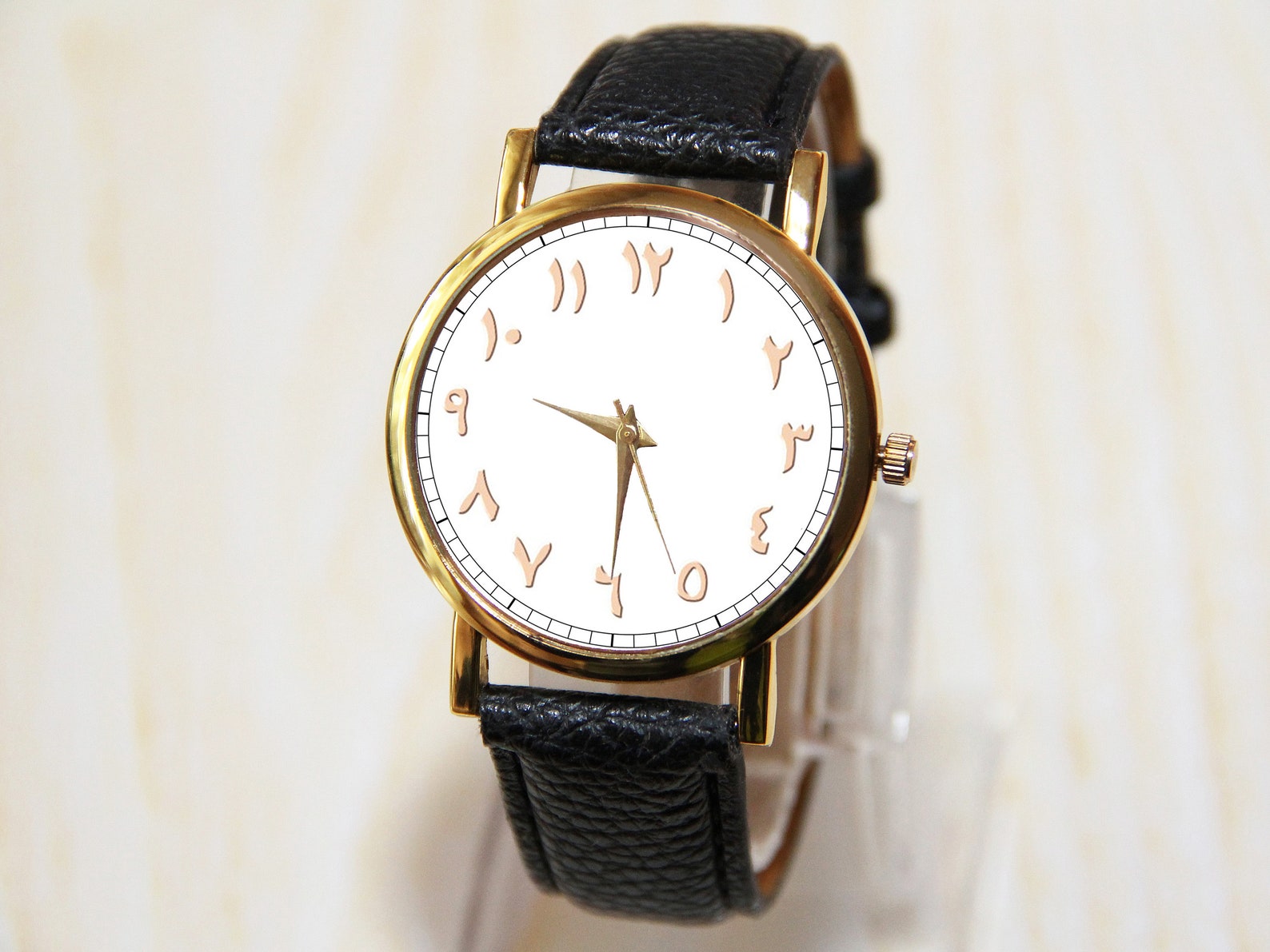 Arabic Watch Persian Numbers Watch Leather Watch Minimalist | Etsy