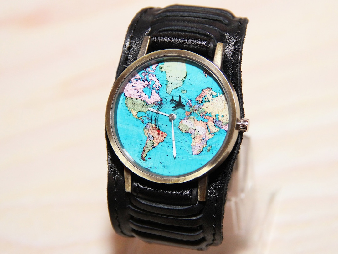 Wristwatches Aircraft Watch World Map Men's - Etsy