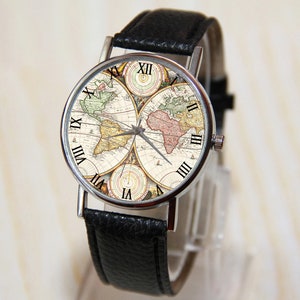 Аntique Map Watch, Men's Watches, Women's Watch, Minimalism Watch ...