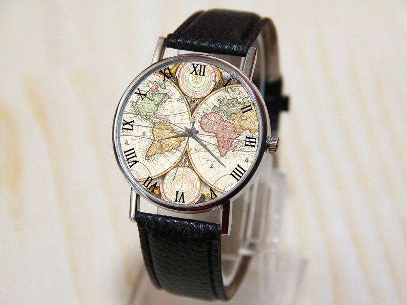 Аntique Map Watch, Men's Watches, Women's Watch, Minimalism Watch ...
