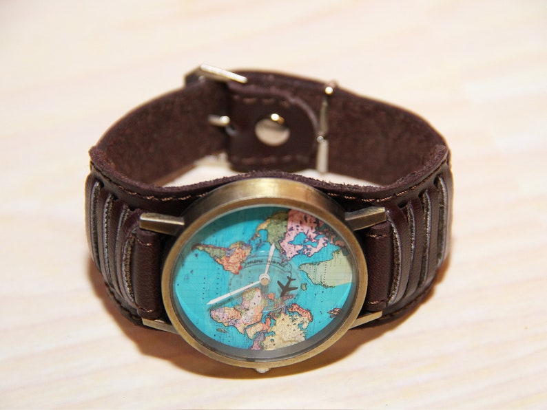 Wristwatches Aircraft Watch World Map Men's - Etsy