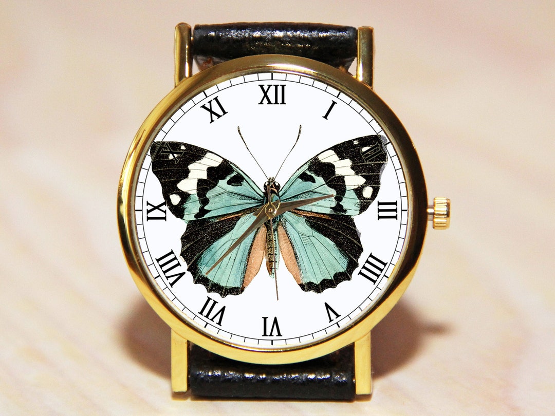 Butterfly Wrist Watch, Leather Watch, Ladies Watch, Wedding Watch ...