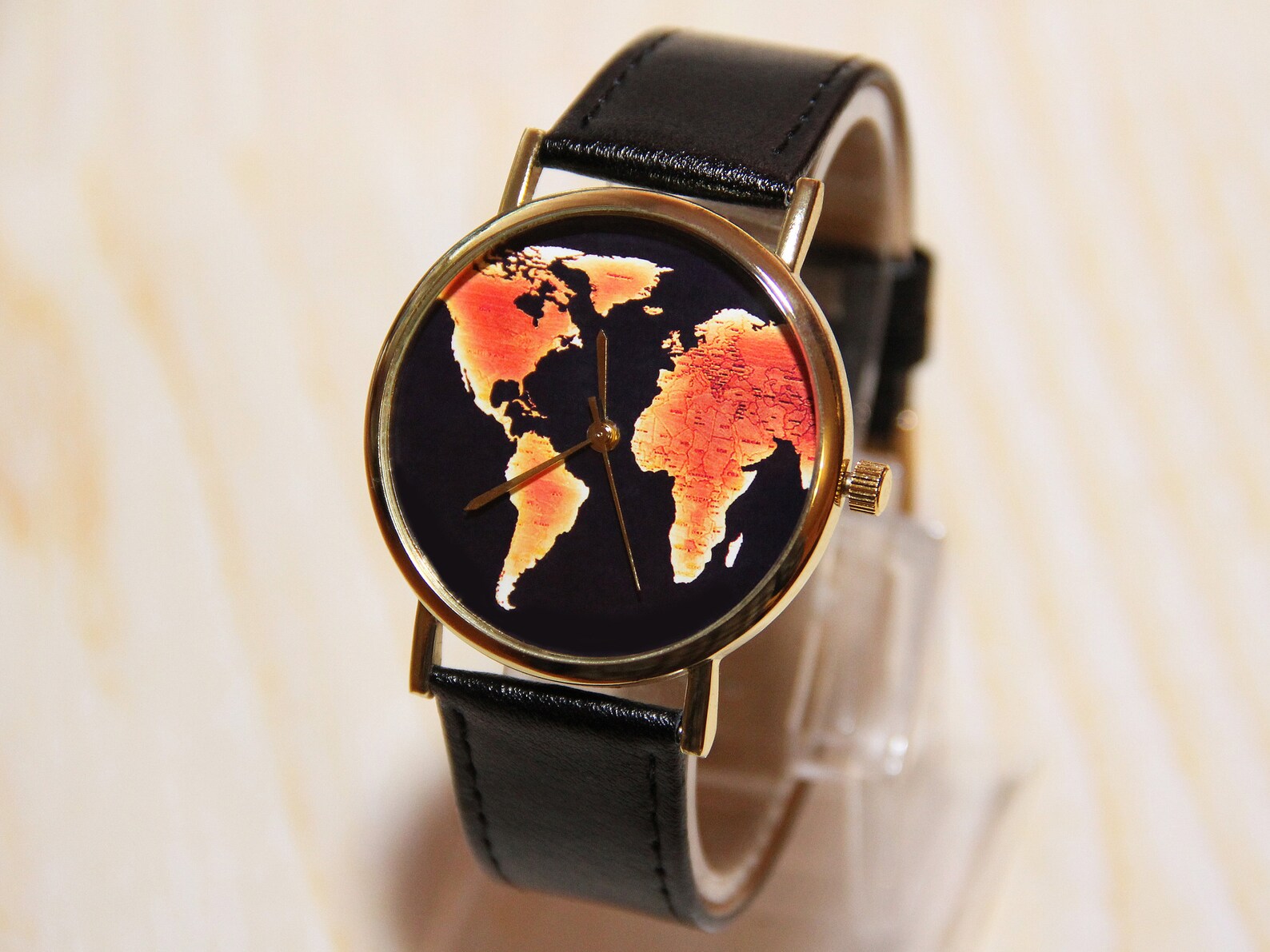 Watch World Map Men's Watch Women's Watch Travelers - Etsy
