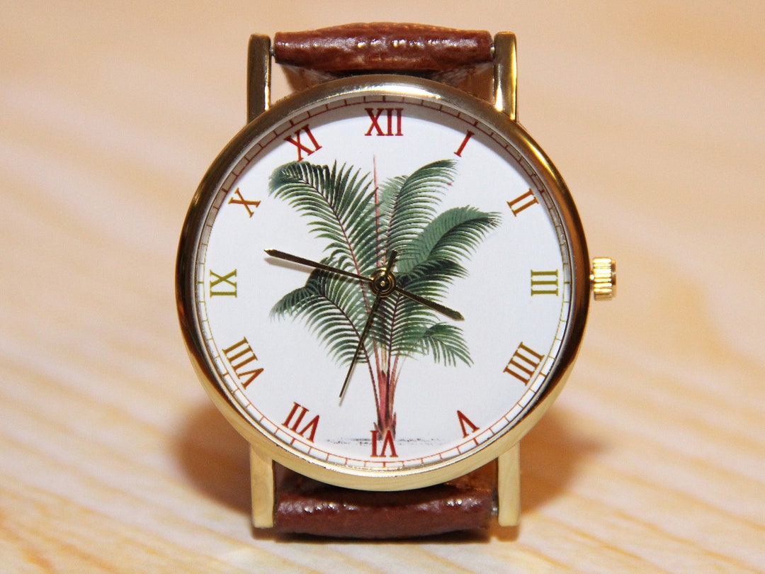 Wrist Watch With Date Palm, Palm Tree Watch, Minimalist Watch, Watch ...
