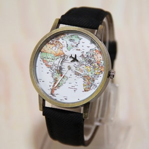 Wristwatch World Map , Men's Watches, Wristwatch Journey, Watch Plane ...