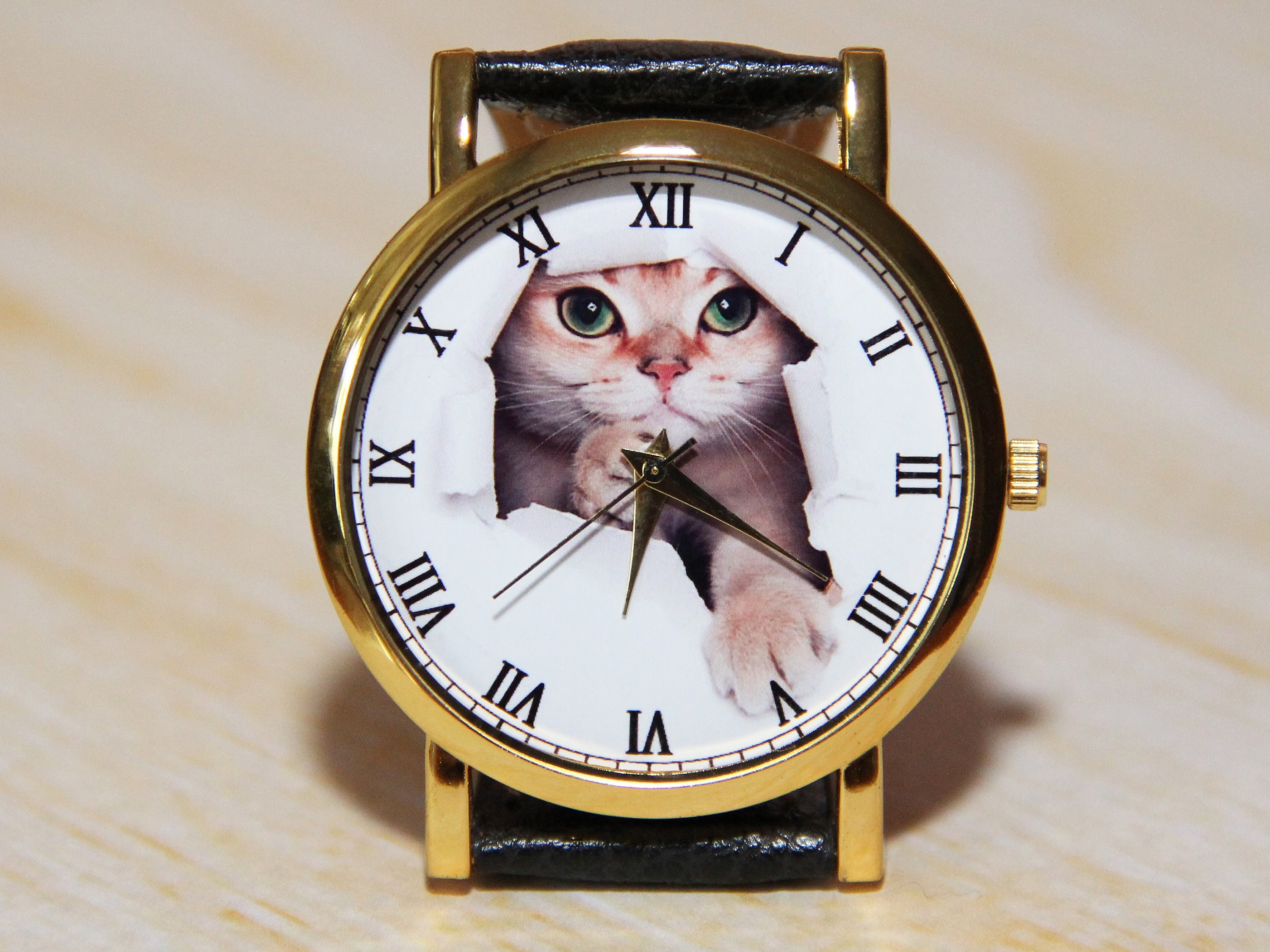 Watch Kitten , Ladies Watch, Children's Clock, Cat Watch, Watch Gift ...