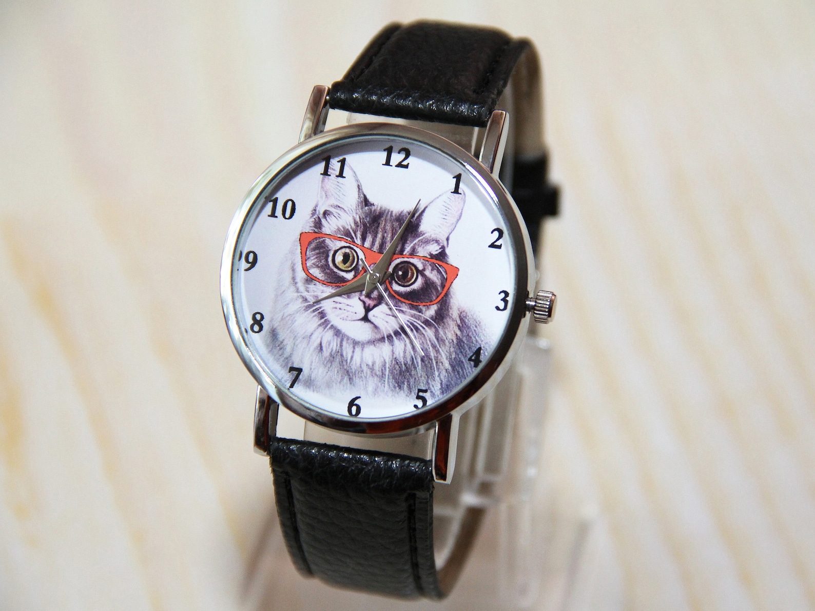 Watches Cat in Glasses, Watch Cat, Women's Watch, Men's Watch, Student ...