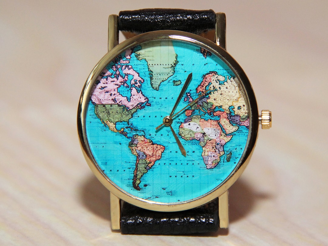 Wristwatches Travelers, Wristwatch World Map, Globe Clock, Women's ...