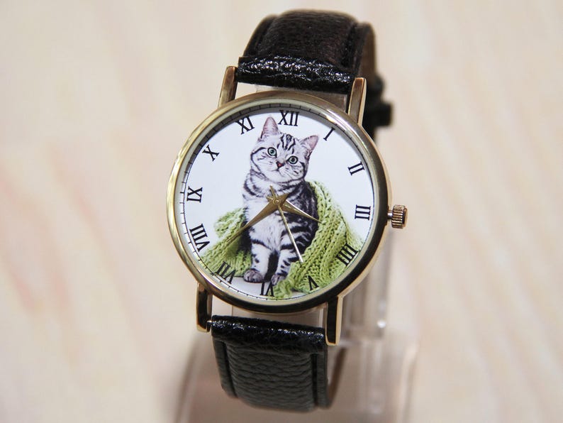 Wrist Watch Cat, Watch a Cat in a Blanket, сat Jewelry, Women's Watch ...