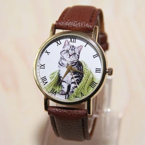 Wrist Watch Cat, Watch a Cat in a Blanket, сat Jewelry, Women's Watch ...