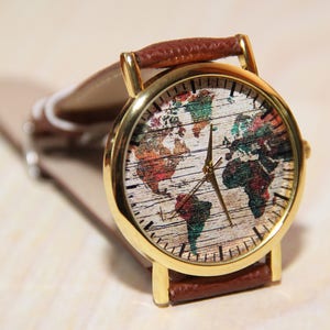Wristwatch World Map, Wrist Watch Globe, Watch Earth, Travel Watch ...