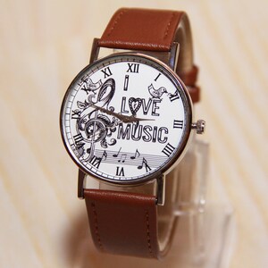 Wrist Watch I Love Music, Watch for Musician, Watch Music, Watch Treble ...