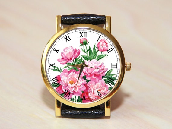 Peony Watches Womens Watches Flowers Watches Pink Watches - Etsy