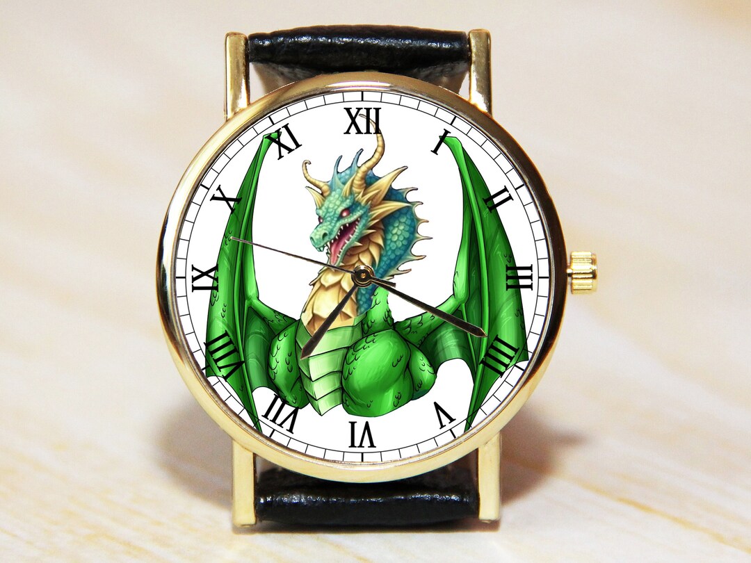 Wristwatch With Dragon, Green Dragon, Year of the Green Dragon, Watch ...
