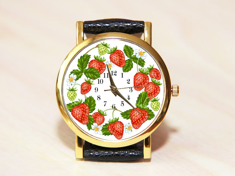 Wristwatch Strawberry Summer Clock Berry Watch Women's - Etsy