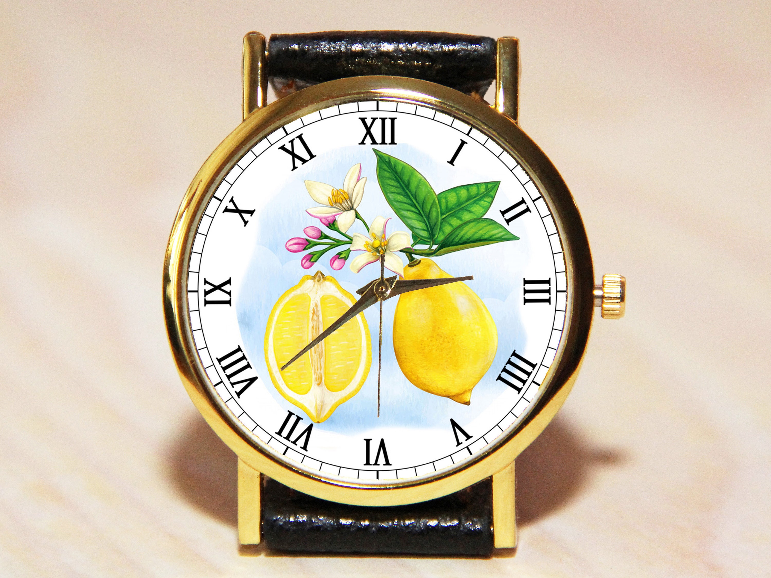 Lemon Leather Watch Lemon Fruit Ladies Watch Unisex Watch - Etsy