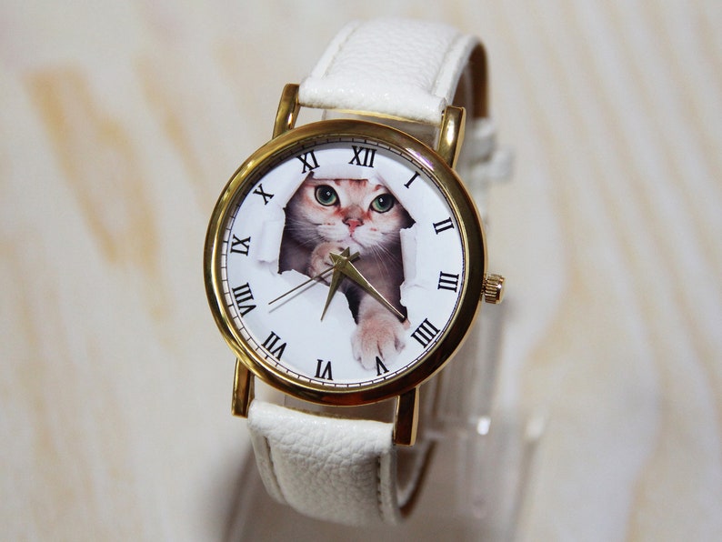 Watch Kitten Ladies Watch Children's Clock Cat Watch - Etsy