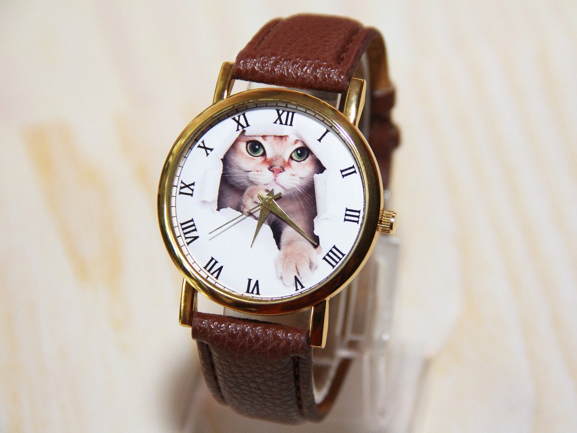 Watch Kitten , Ladies Watch, Children's Clock, Cat Watch, Watch Gift ...