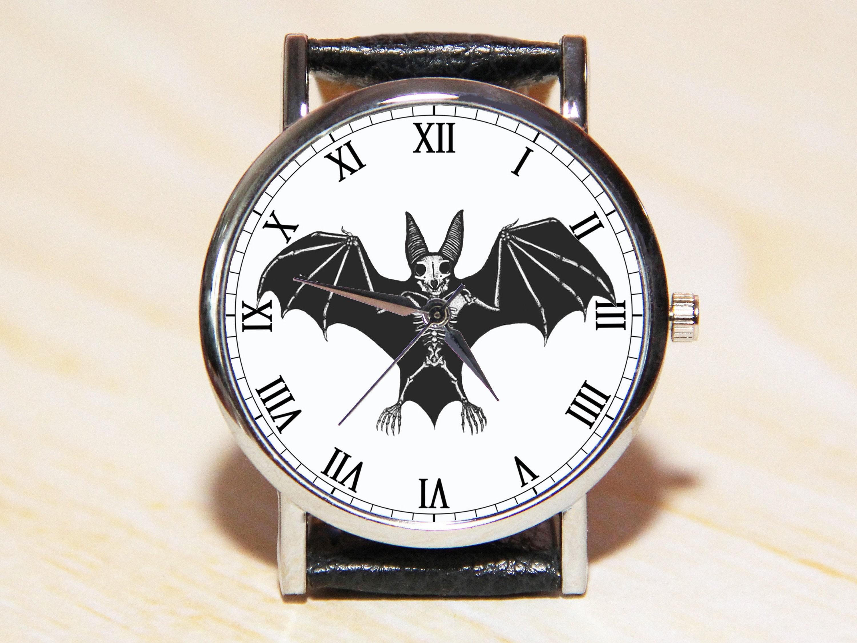 Bat Watch Wrist Watch Skeleton of a Bat Halloween Watch - Etsy