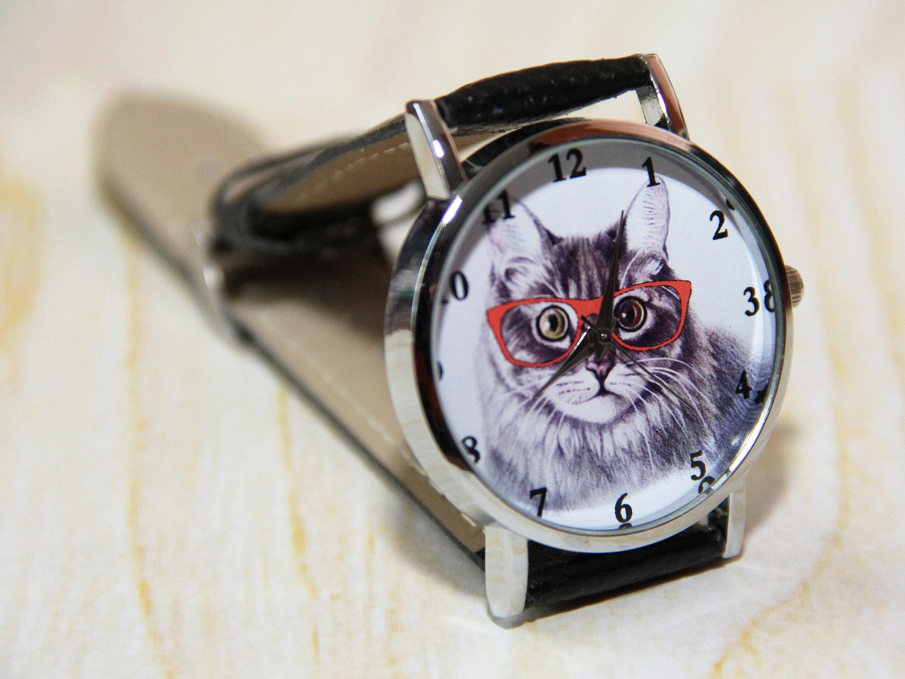 Watches Cat in Glasses Watch Cat Women's Watch | Etsy