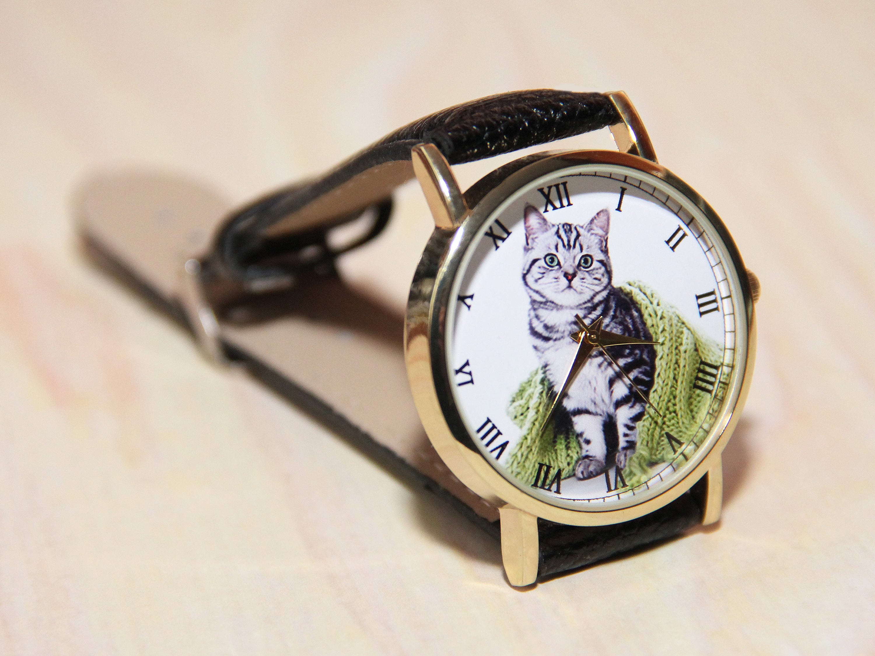 Wrist Watch Cat Watch a Cat in a Blanket сat Jewelry | Etsy