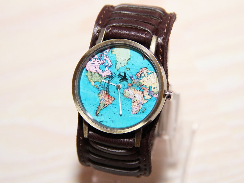 Wristwatches Aircraft Watch World Map Men's - Etsy