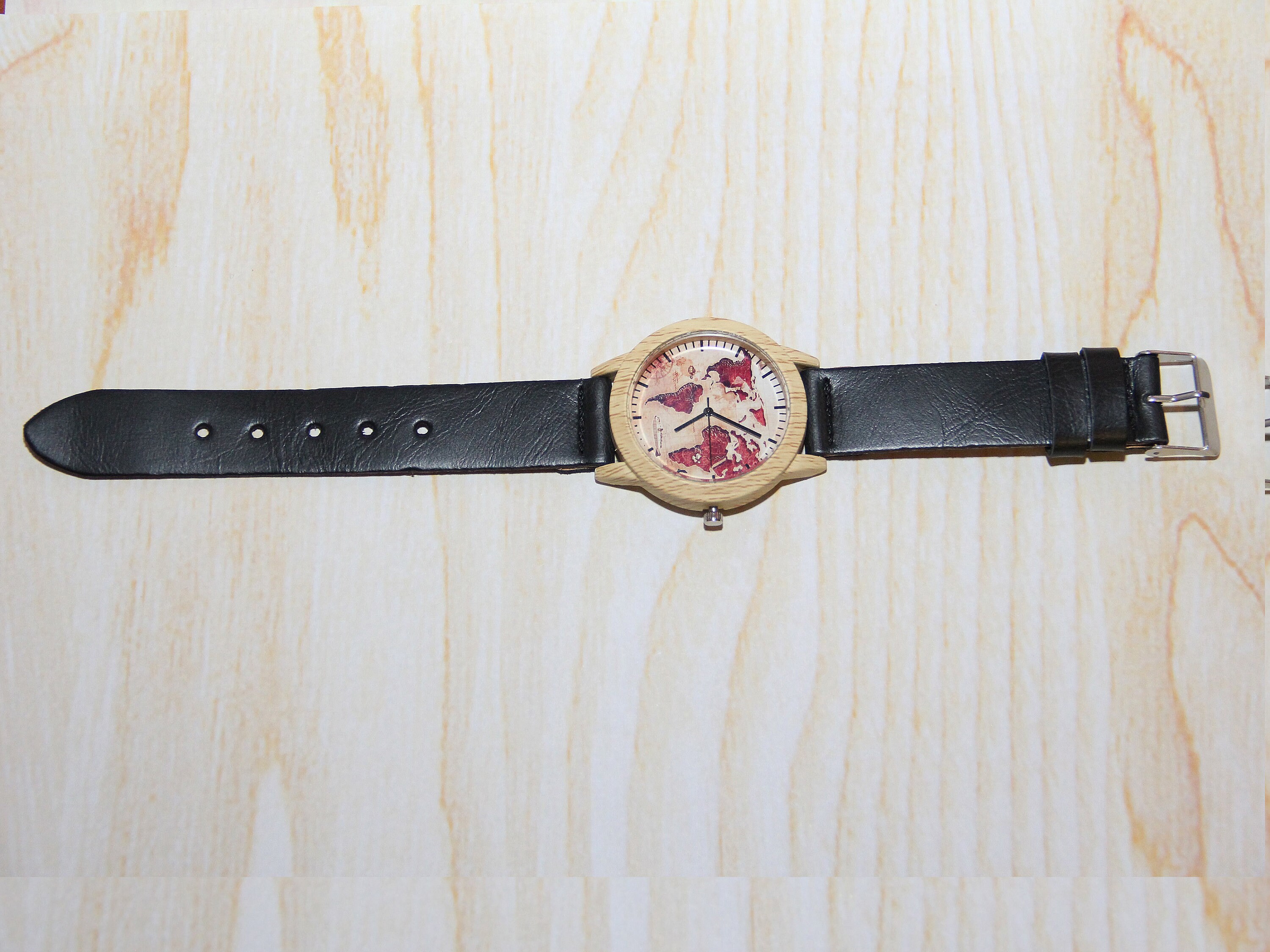 World wrist map watch wooden wrist watch imitation wooden | Etsy
